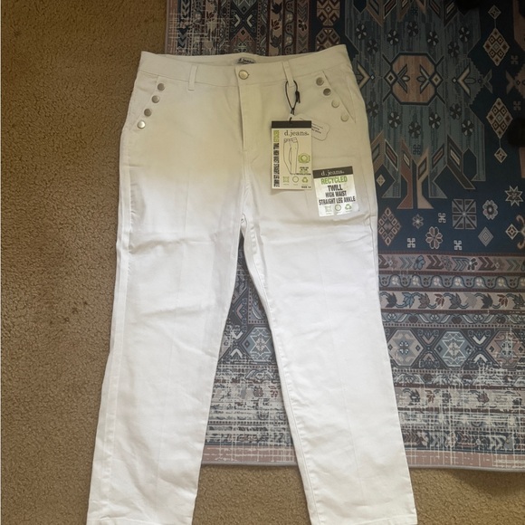 d. jeans | Jeans | D Jeans White Straight Leg Distressed Denim | Poshmark